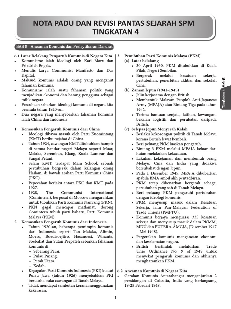 Nota Bab 6 (Form 4) | PDF