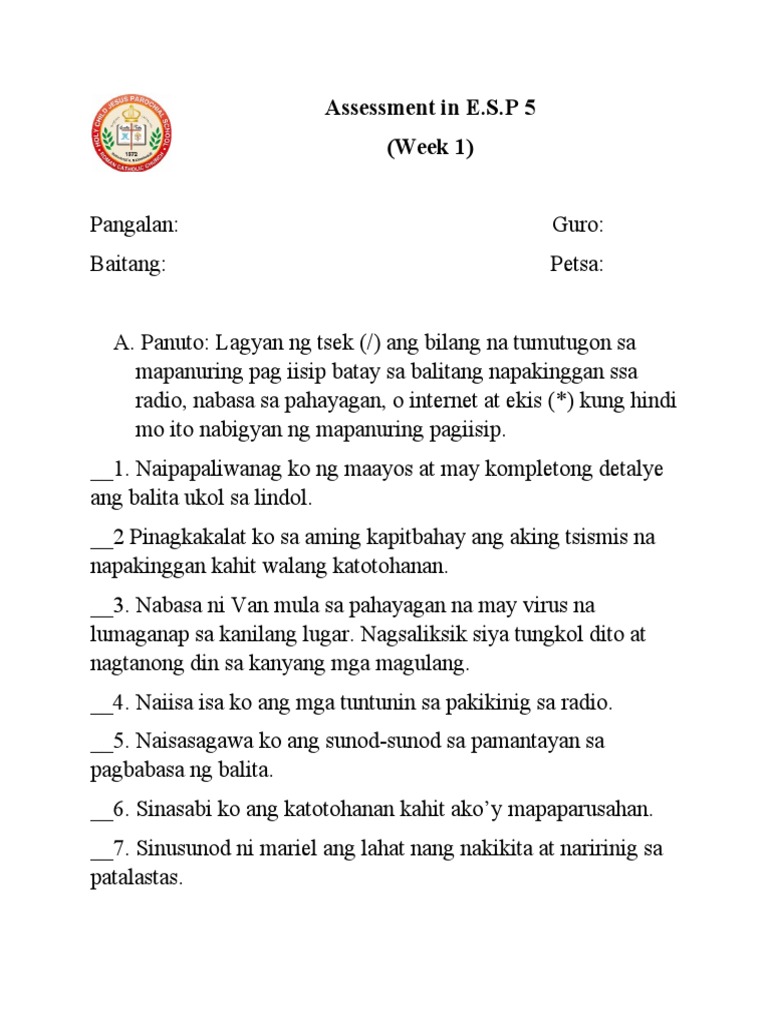 Asessment Ko in All Subject (Joy Labay) | PDF