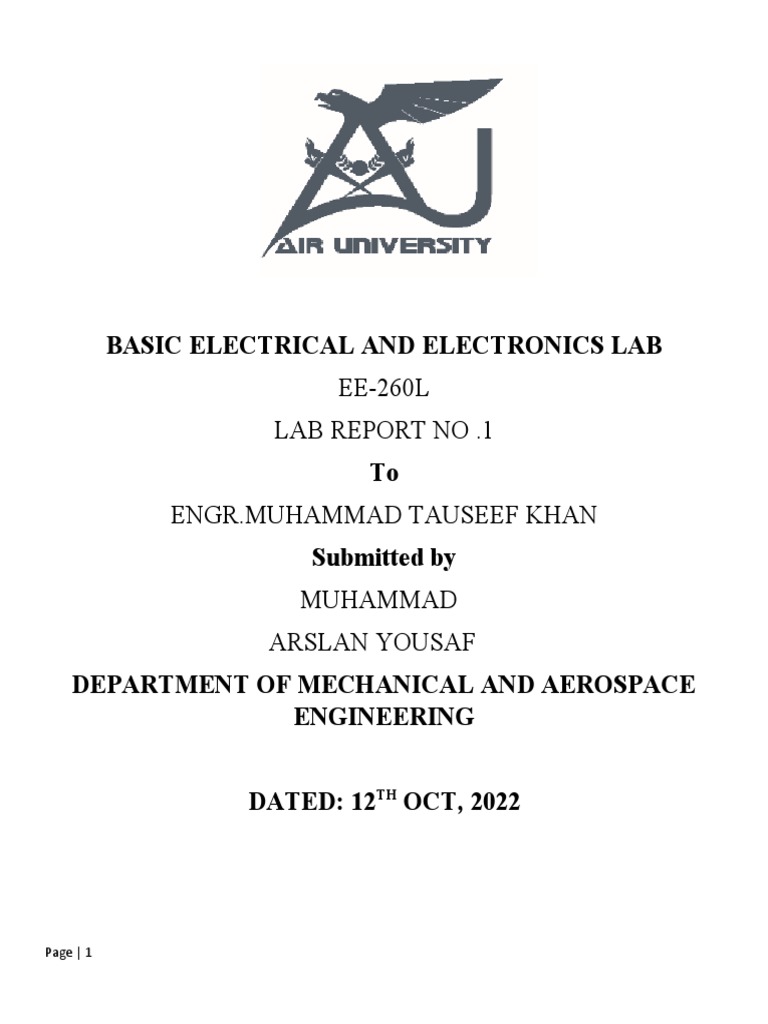 LAB REPORT NO 1 New | PDF | Amplitude | Electromagnetism