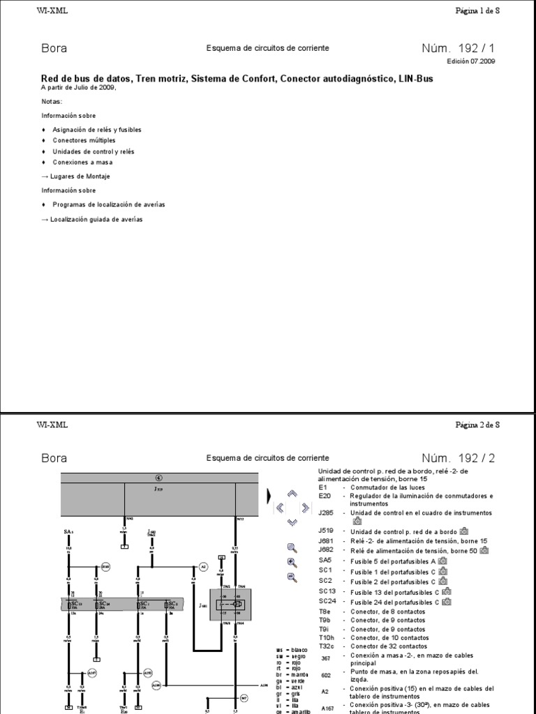 Esquema de circuitos eléctricos de un vehículo que describe la asignación de relés, fusibles y ...