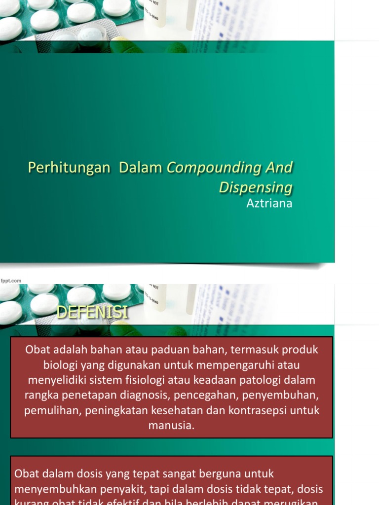 Perhitungan Dosis dalam Compounding | PDF | Wellness | Science & Mathematics