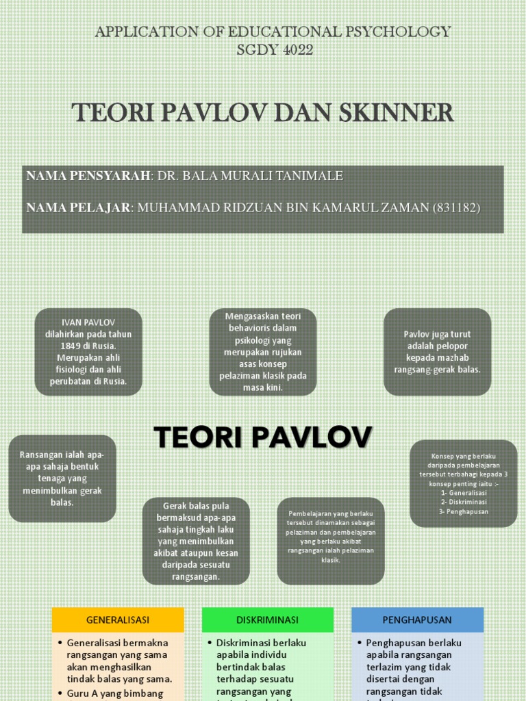 Teori Pavlov Dan Skinner | PDF