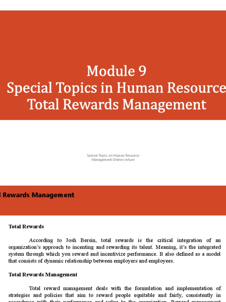 W9 MODULE 9 Total Rewards Management - PPT | Download Free PDF ...