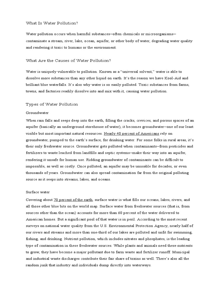 What Is Water Pollution | PDF | Water Pollution | Sewage Treatment