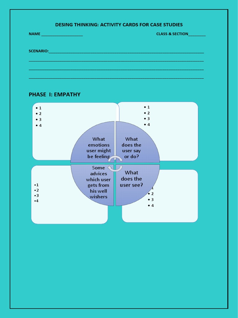 DESIGN THINKING - Activity Cards | PDF | Design Thinking | Prototype