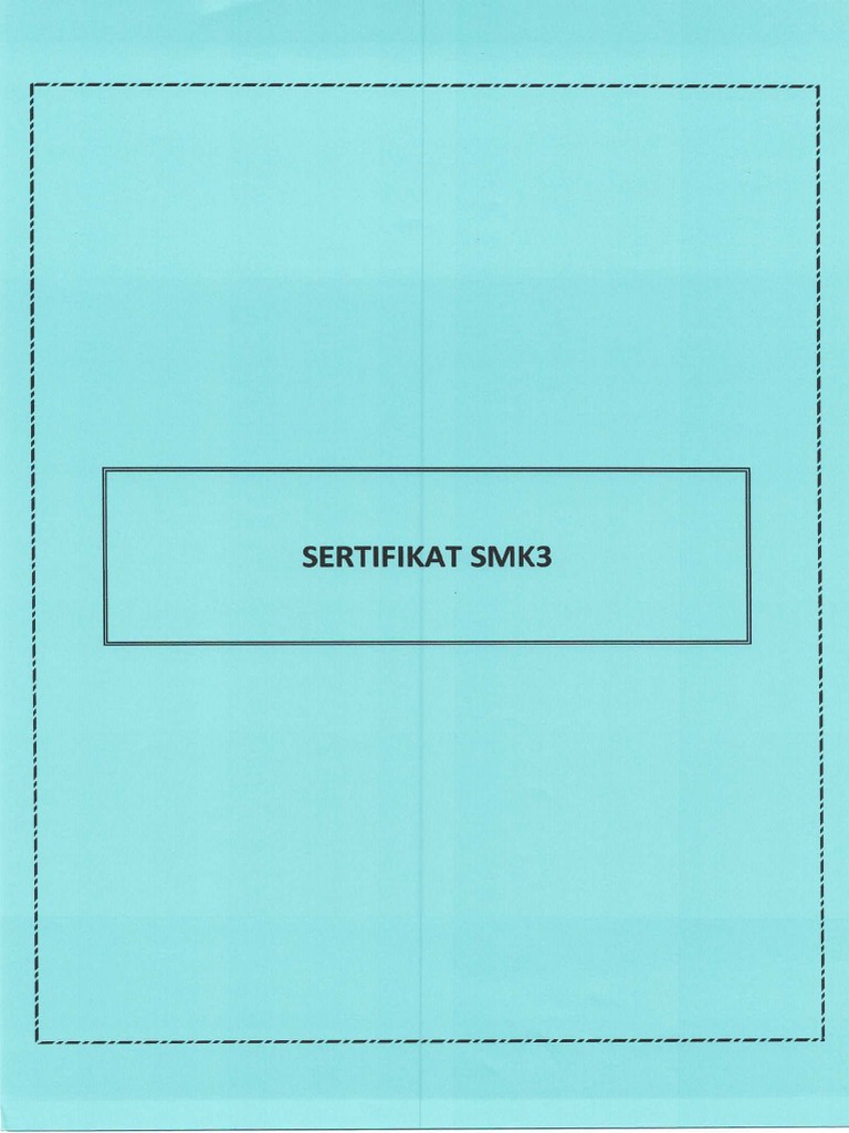 08 Sertifikat SMK3 | PDF