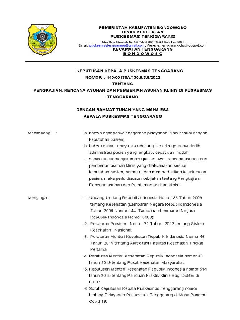 SK TTG Pengkajian Awal, Rencana Asuhan Dan Pemberian Asuhan Klinis | PDF