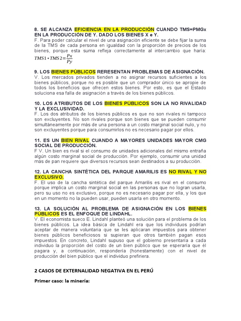 Externalidades y Bienes Públicos | PDF | Exterioridad | Bienes