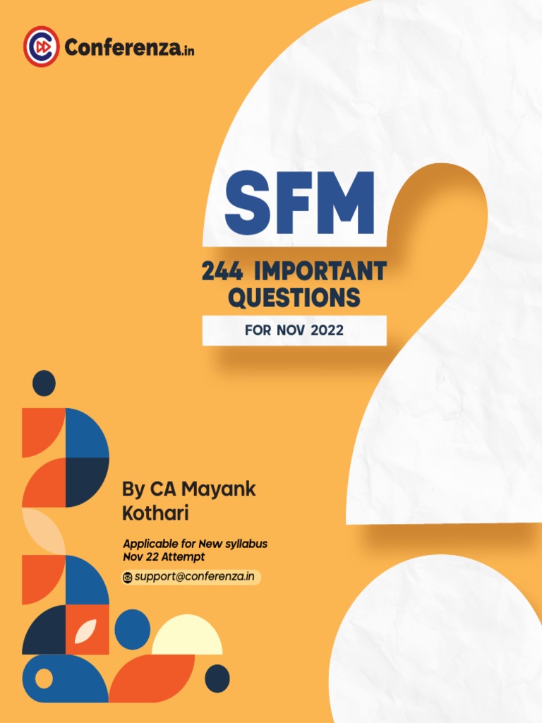 SFM Exam Prep: Key Questions | PDF | Futures Contract | Capital Asset Pricing Model