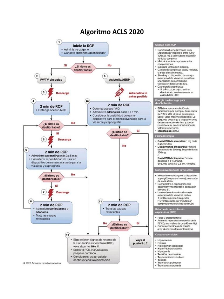 Algoritmo ACLS 2020 | PDF
