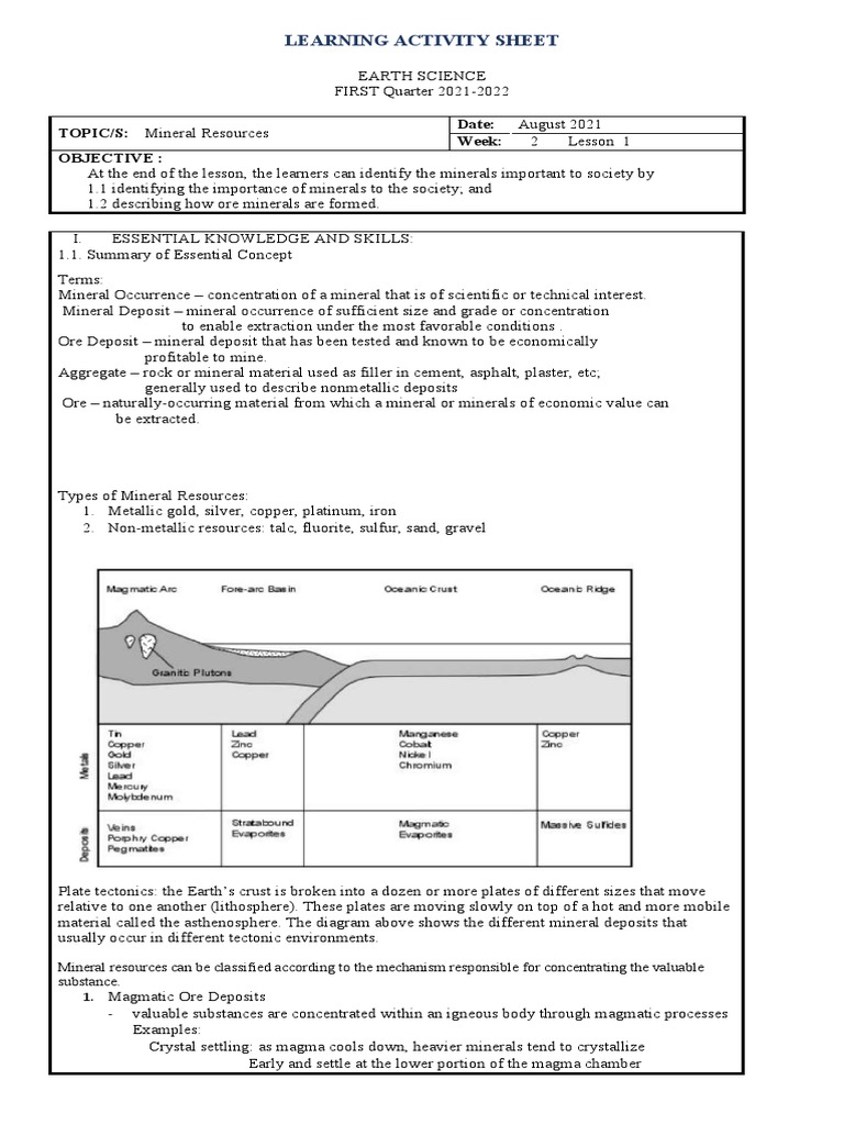 Chiane Andrei Talavera (W2L1) | PDF | Minerals | Rock (Geology)