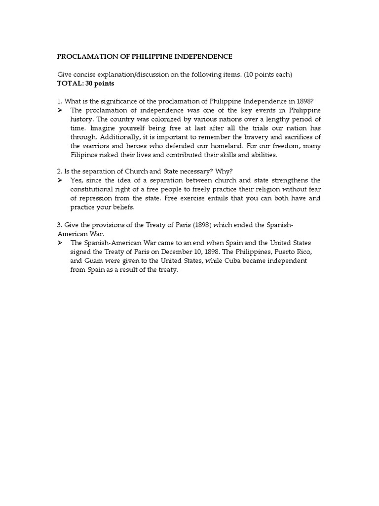 Proclamation of Philippine Independence | PDF