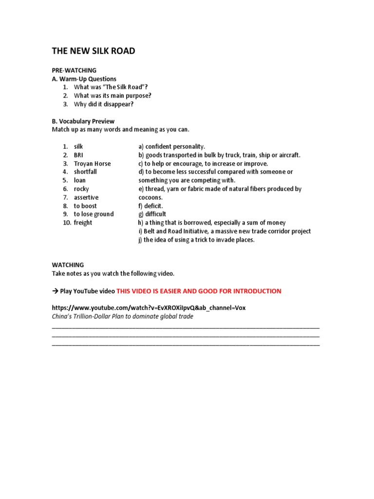 ESL - The New Silk Road Sts... | PDF | Asia | Economies