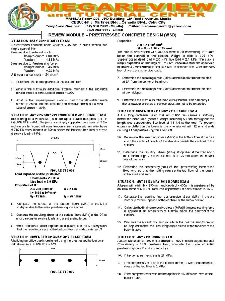 Review Module 44 Part 2 (PCD - WSD) | PDF | Beam (Structure) | Stress ...