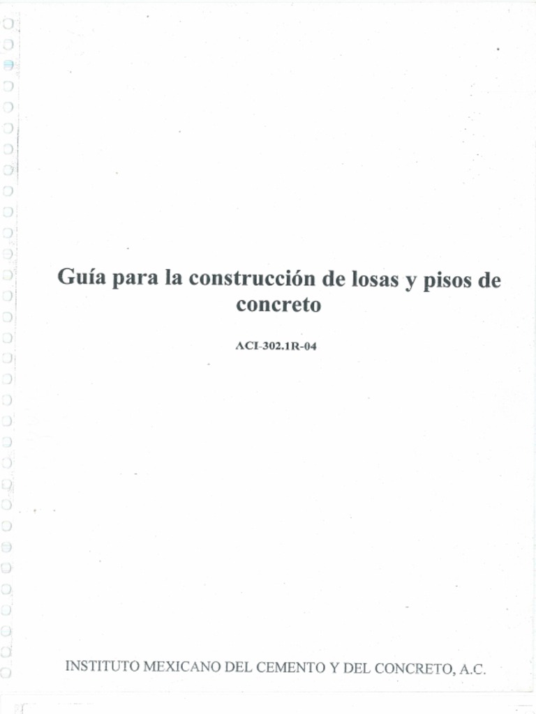 Aci 302 1R 04 Giuia para Construccion de Losas y Pisos de Concreto | PDF