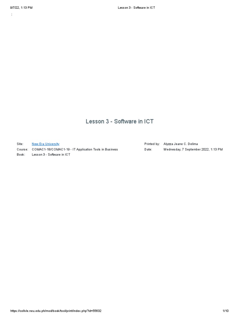 Lesson 3 - Software in ICT | PDF | Operating System | Antivirus Software Lesson 3 - Software in ICT | PDF | Operating System | Antivirus Software