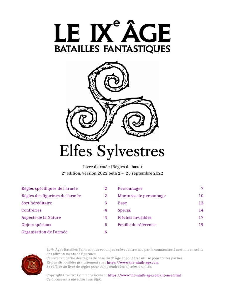 Elfes Sylvain 9th Âges | PDF