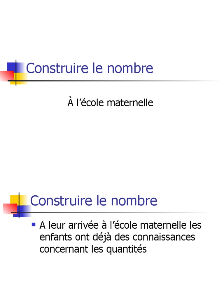 Comprendre le Nombre en Maternelle | PDF | Nombre