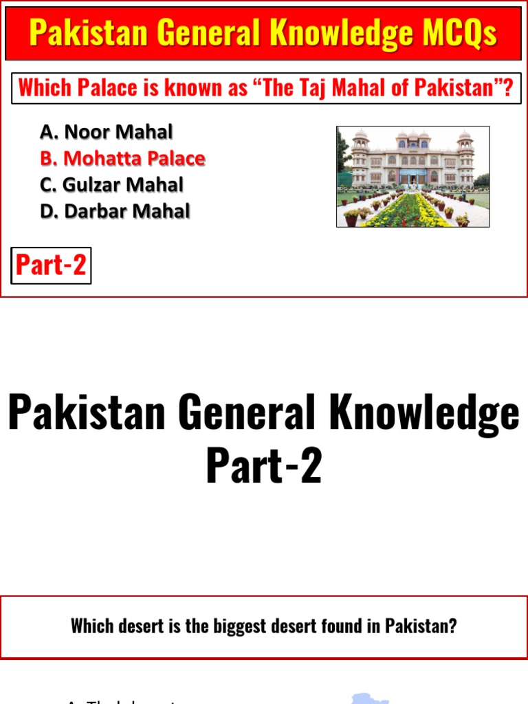 Pakistan GK Set-2 | PDF | Pakistan | Lahore