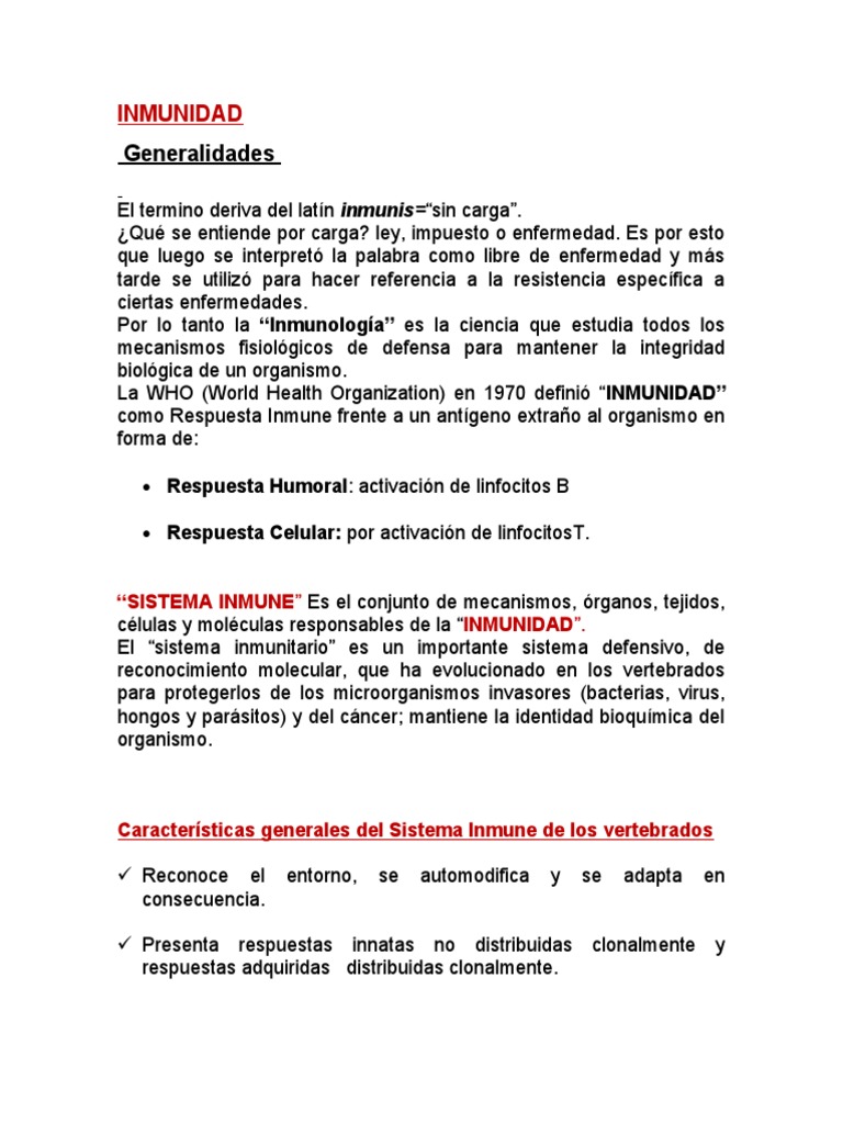 Inmunidad Innata | PDF | Sistema inmune | Inflamación