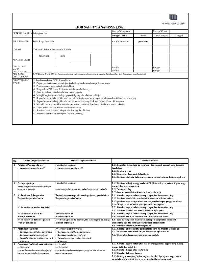 Jsa - Welding Work | PDF