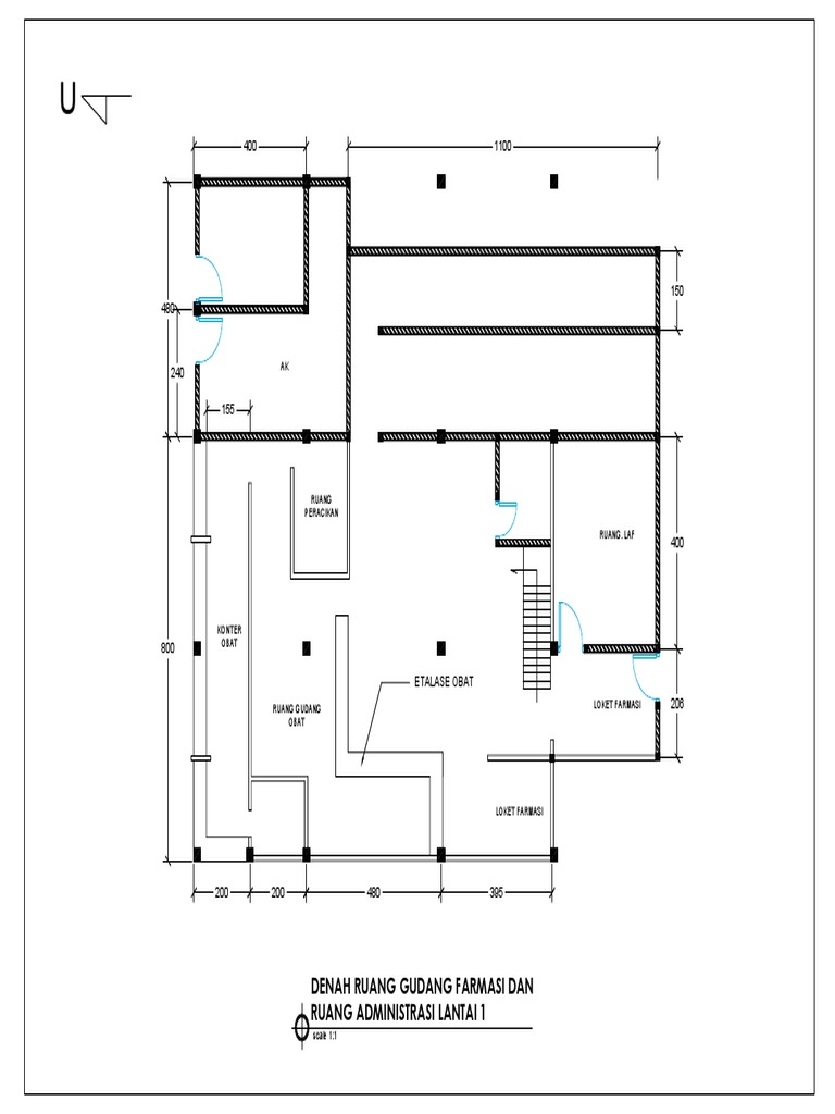 Denah Ruang Gudang Farmasi Dan R Adm | PDF