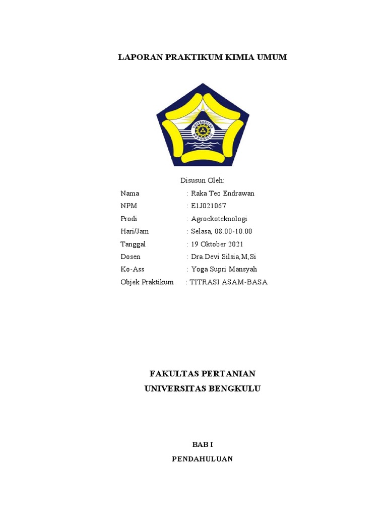 LAP PRAK Kimia 4 Raka Teo Endrawan E1J021067 | PDF
