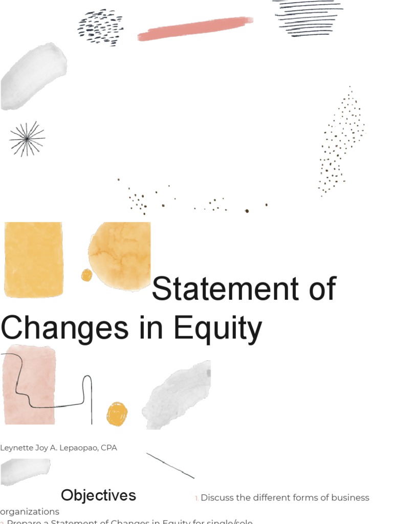 Lesson 4 - Statement of Changes in Equity | PDF | Equity (Finance ...