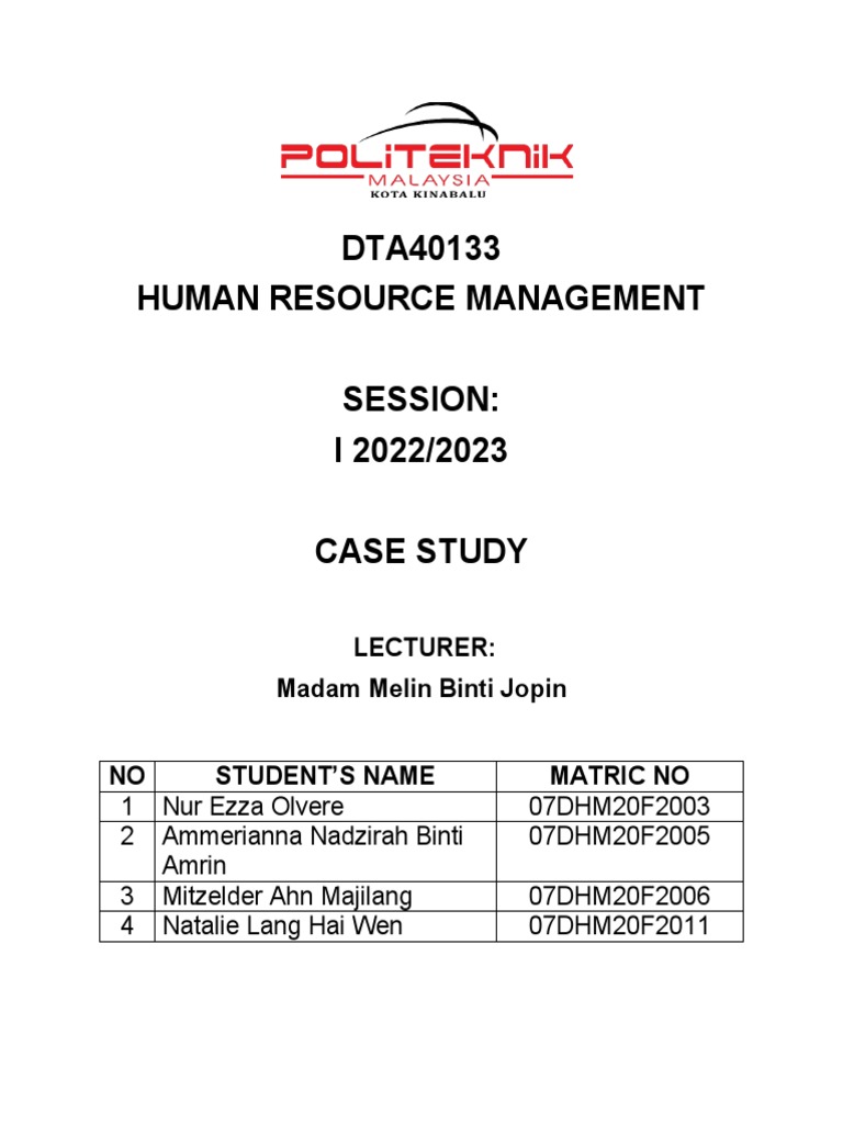 Human Resource Management Case Study | PDF | Leadership | Employment