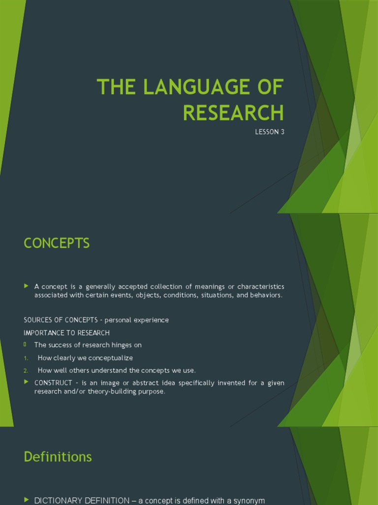The Language of Research Lesson3 | PDF | Hypothesis | Theory