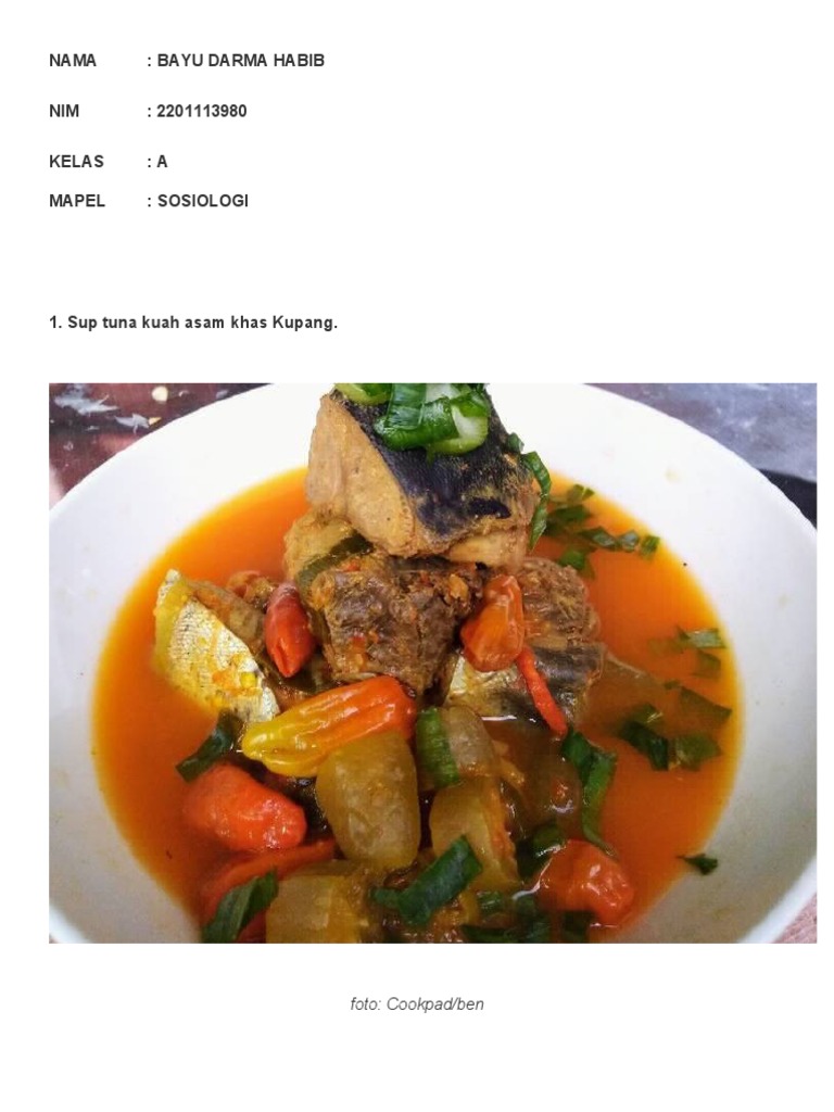 Resep Masakan Khas NTT yang Lezat | PDF | Memasak, Makanan, & Anggur ...