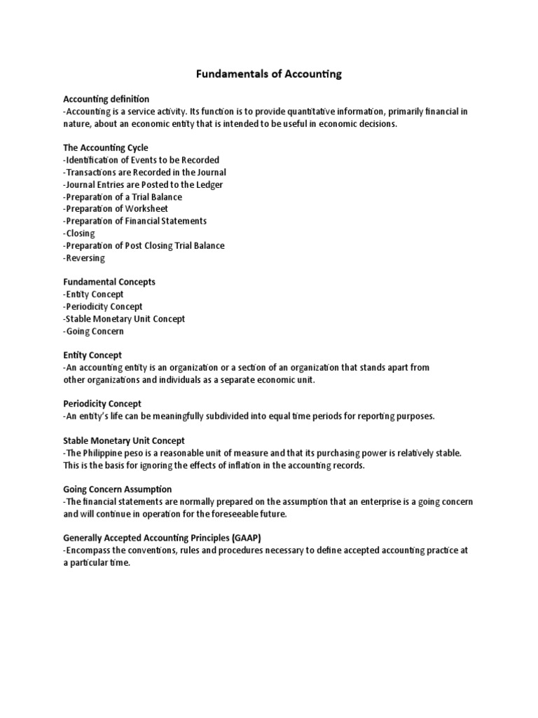 Fundamentals of Accounting | PDF | Financial Statement | Equity (Finance)