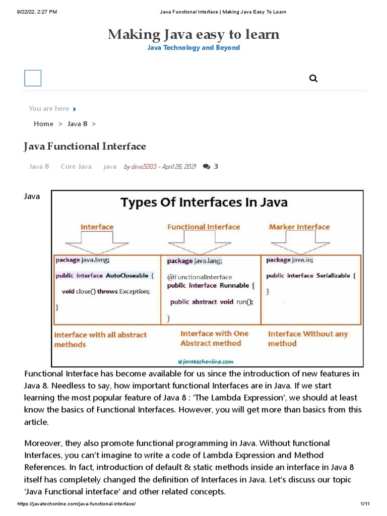 Java Functional Interface - Making Java Easy To Learn | PDF | Anonymous ... Java Functional Interface - Making Java Easy To Learn | PDF | Anonymous ...