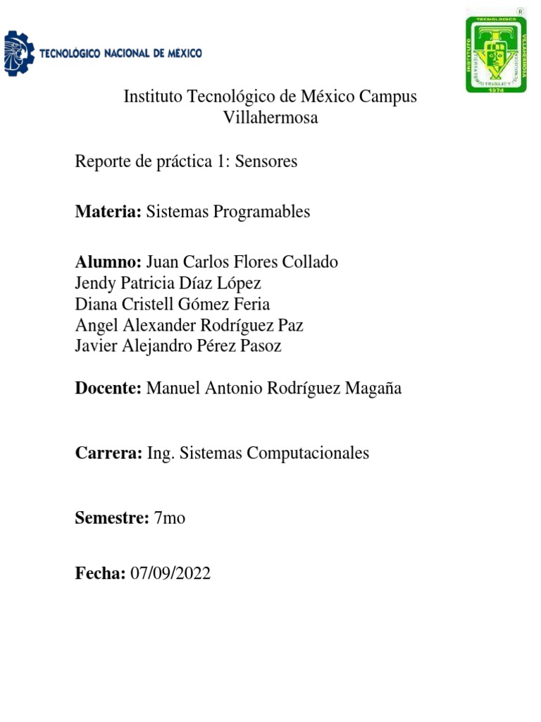 Análisis de sensores y su aplicación en la práctica 1 de sistemas ... Análisis de sensores y su aplicación en la práctica 1 de sistemas ...