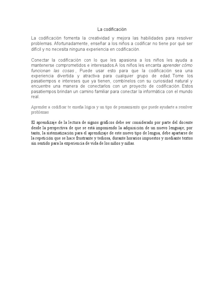 La Codificación | PDF