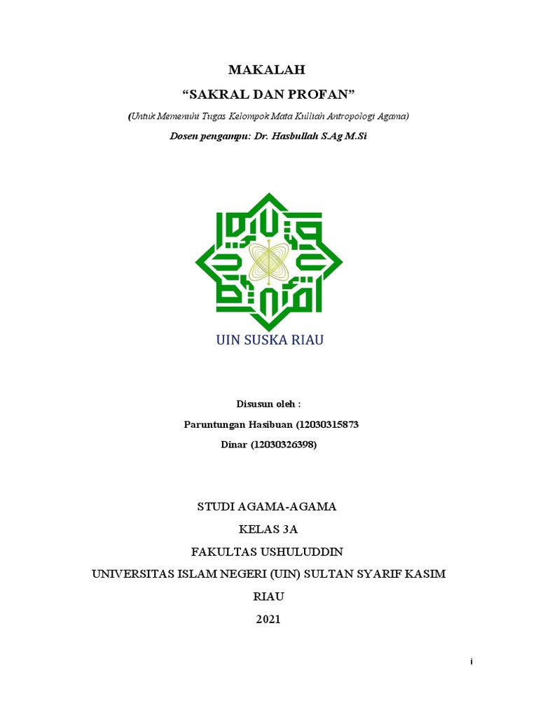 Sakral dan Profan dalam Agama | PDF | Agama & Spiritualitas