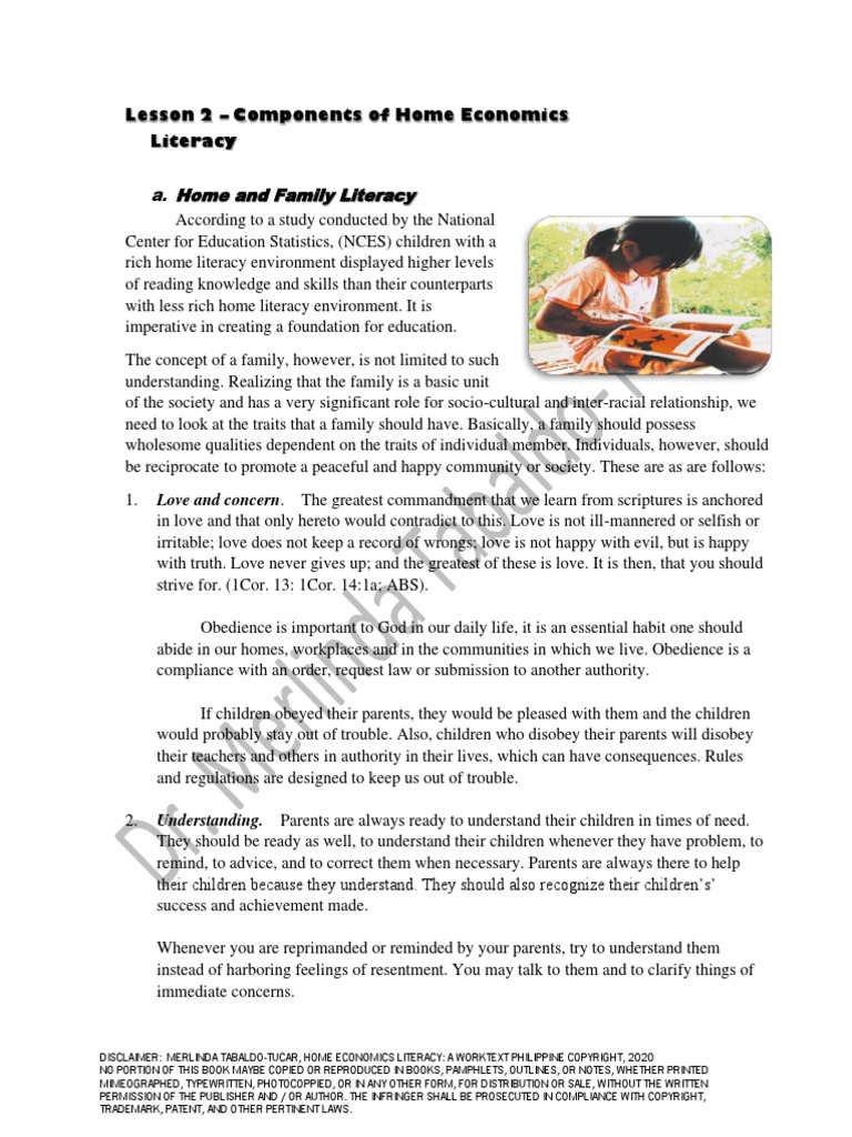 Unit 1 Lesson 2 of Home Economics Literacy Final | PDF | Textiles | Foods