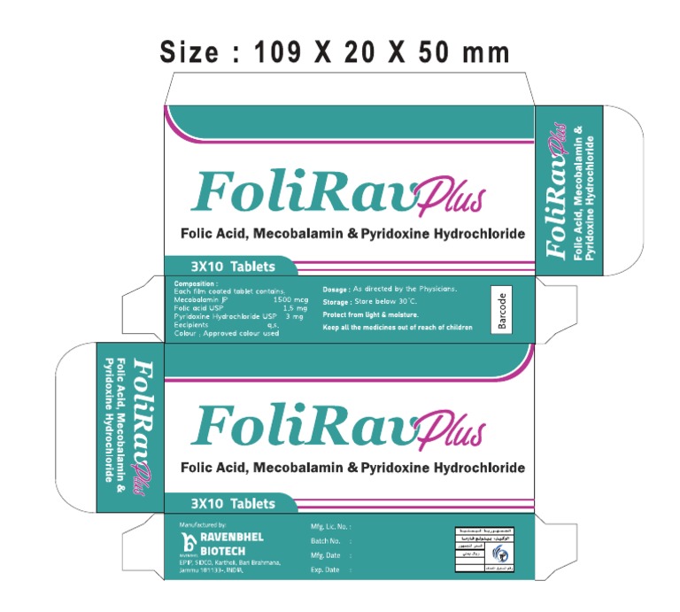 Folic Acid Mecobalamin Tablets | PDF