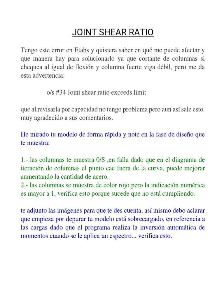 Joint Shear Ratio | PDF