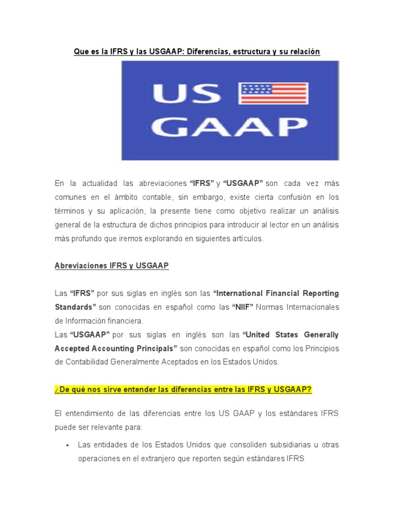 Us Gaap | PDF | normas internacionales de INFORMACION FINANCIERA ...