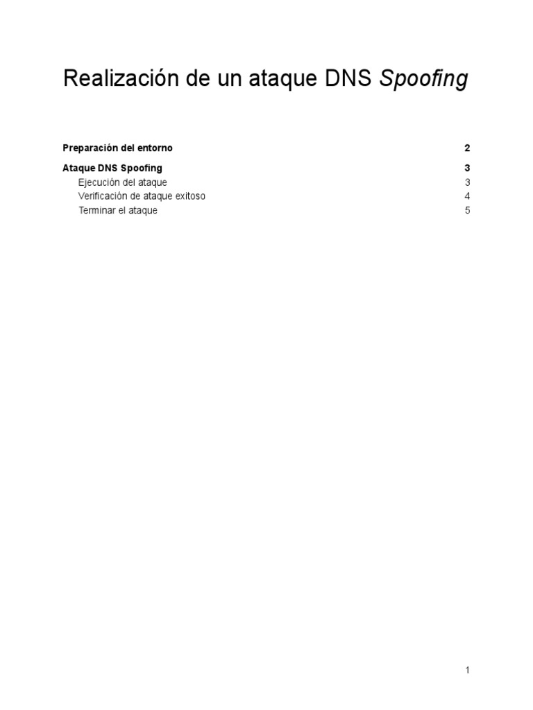 Realización de Un Ataque DNS Spoofing | PDF