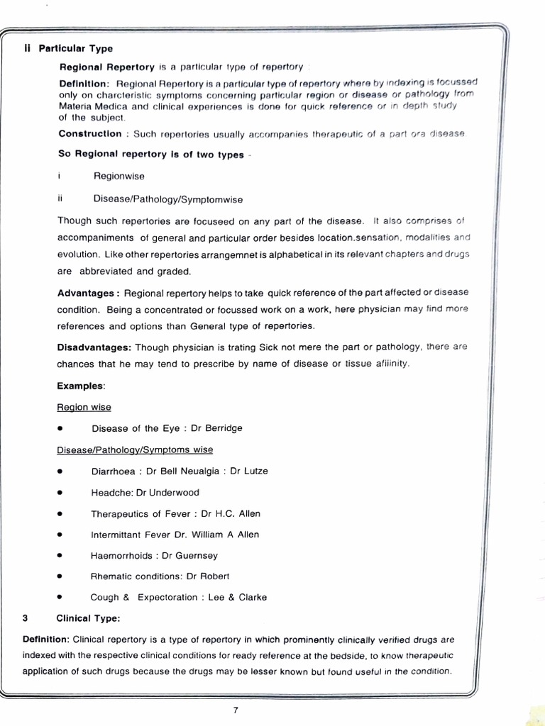 Classification of Repertories | PDF