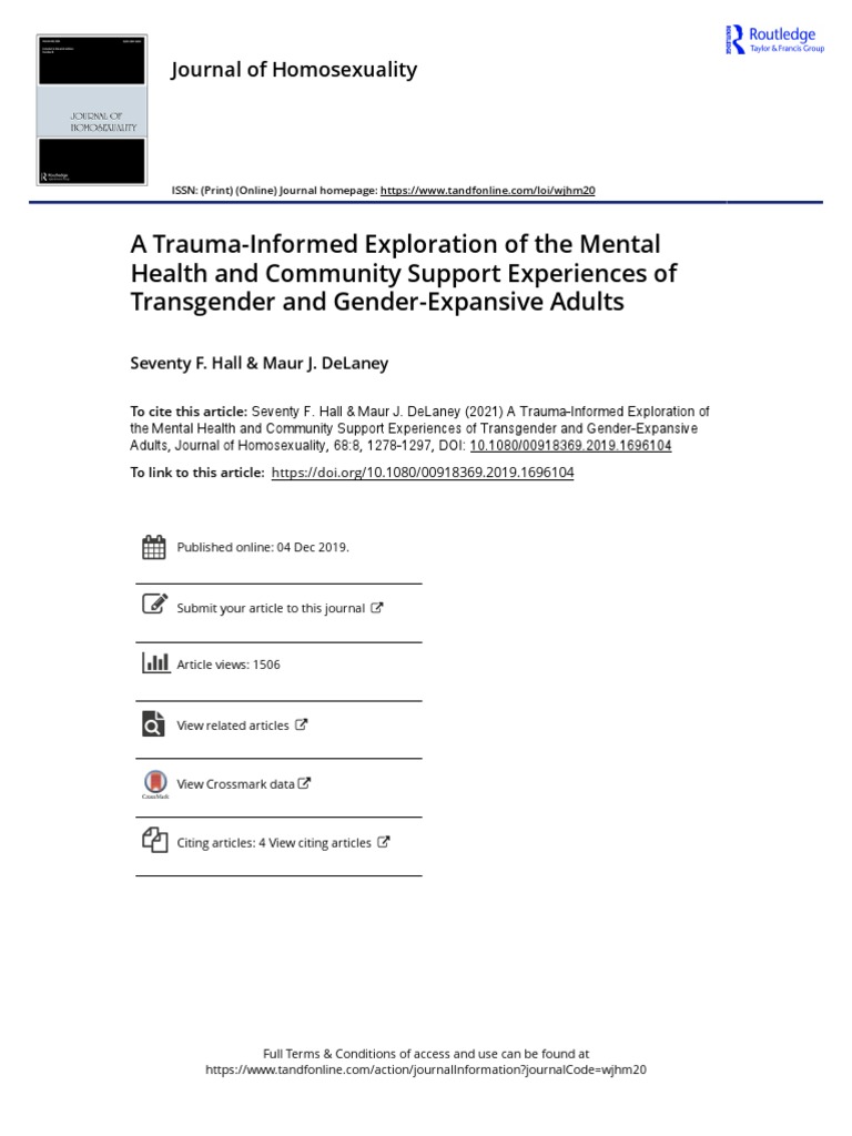 A Trauma Informed Exploration of The Mental Health and Community Support Experiences of ...