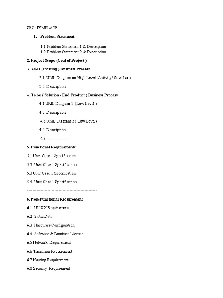 SRS Template | PDF