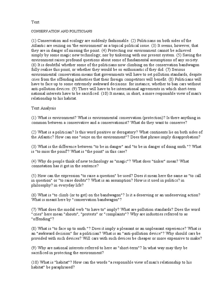 Seminar Tasks | PDF | Natural Environment