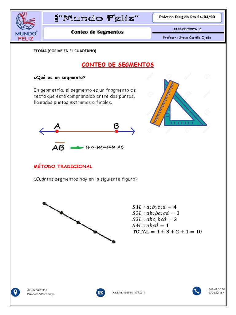 1 - Conteo de Segmentos - RM - 5to | PDF | Proporción | Matemáticas