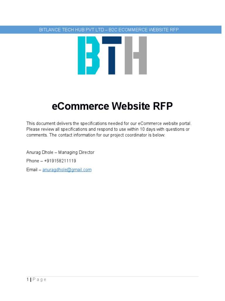 ECommerce Website RFP Template (Recovered) | PDF | E Commerce | Search ...
