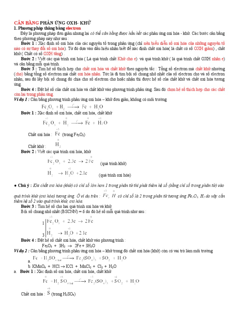 1. Các dạng phản ứng OXH Khử | PDF