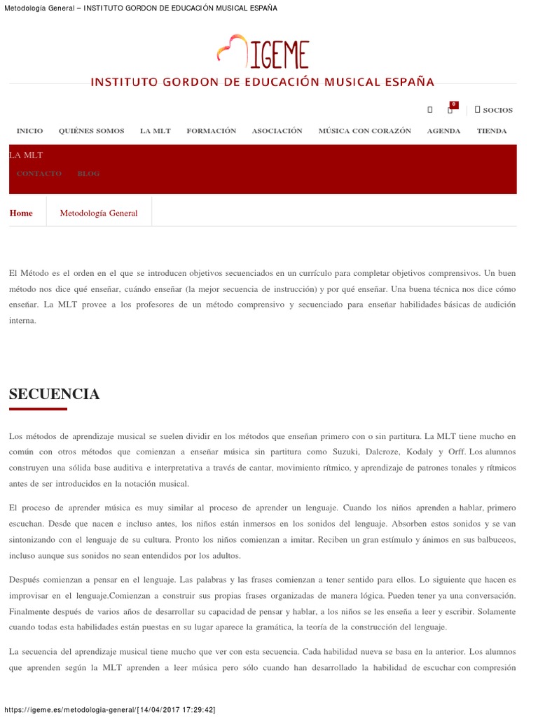 Metodología de la enseñanza musical según el Método Gordon: principios ...