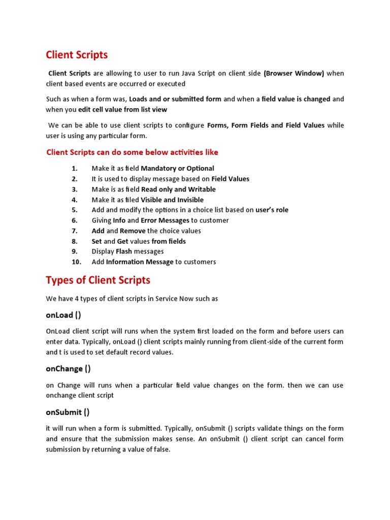 Client Scripts Pdf Scripting Language Information 